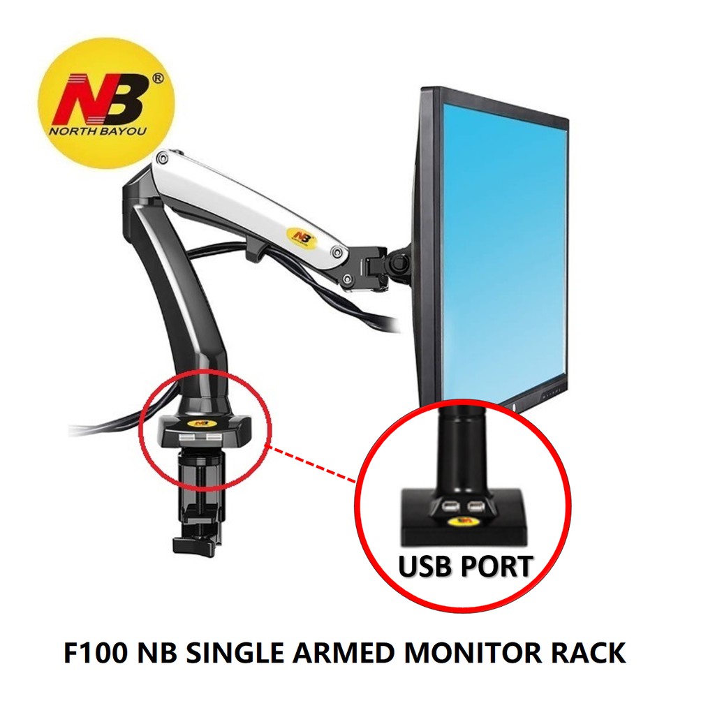 Original NB F100 Single TV Computer Monitor Rack Extension Bracket with ...
