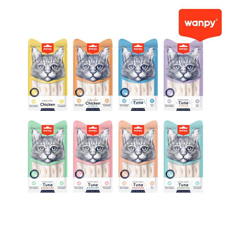 Wanpy Creamy Cat Treats 5x14G / Cat Lickable Treat / Snek Ku.. | Cat ...