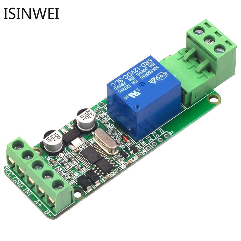 Modbus-rtu 1 channel 12v relay module switch input / output rs485 / ttl communication | BeeCost