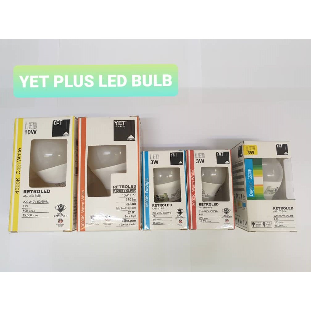 YET PLUS RETROLED LED BULD E27 / E14 / 3W / 10W | Shopee Malaysia