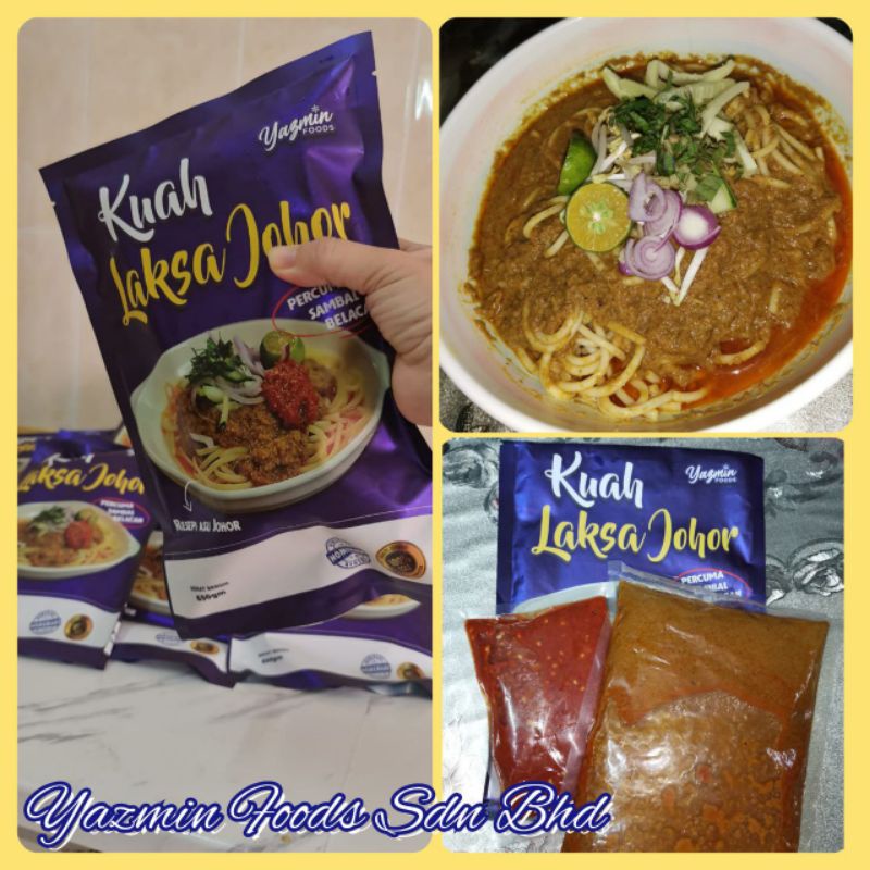 KUAH LAKSA JOHOR READY TO EAT. FROZEN. FREE SAMBAL BELACAN. TAK PERLU ...