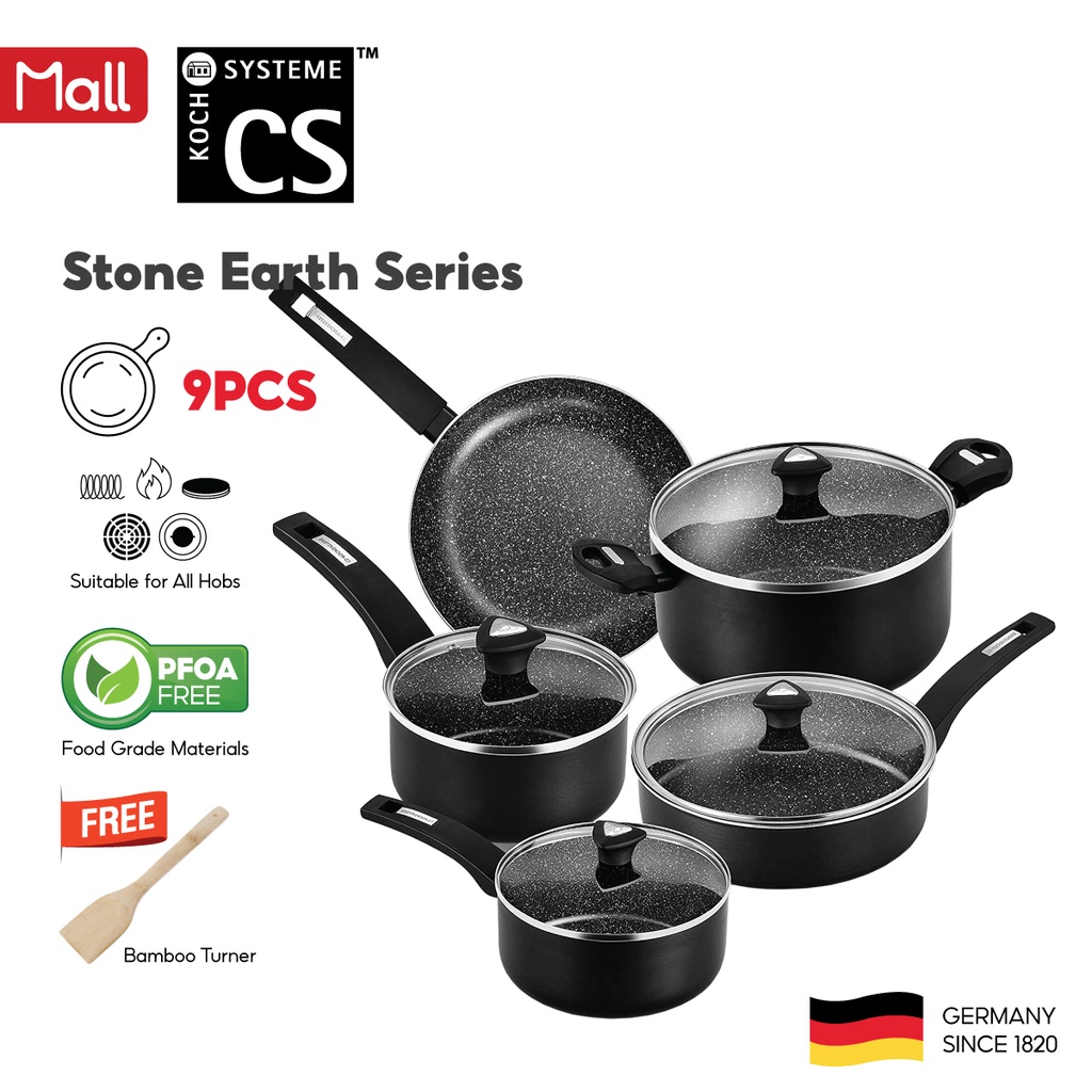 CS-Kochsysteme Nonstick Aluminium Kitchen Cookware Frying Pan Set (9 ...