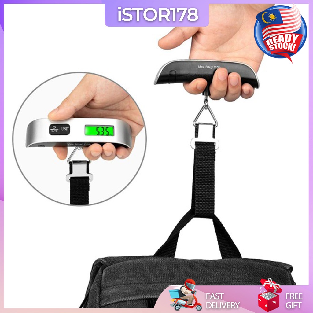 50KG DIGITAL HANGING SCALE/ TRAVEL LUGGAGE SCALE/ PORTABLE MINI WEIGHT ...