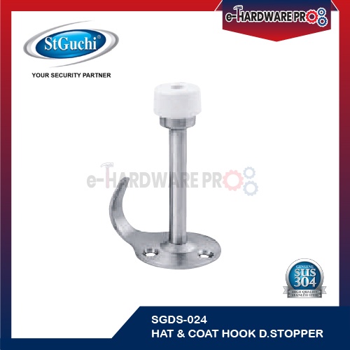 St Guchi SGDS-024 Hat & Coat Hook Door Stopper With Hanger St Guchi Door Stopper Wall Door ...