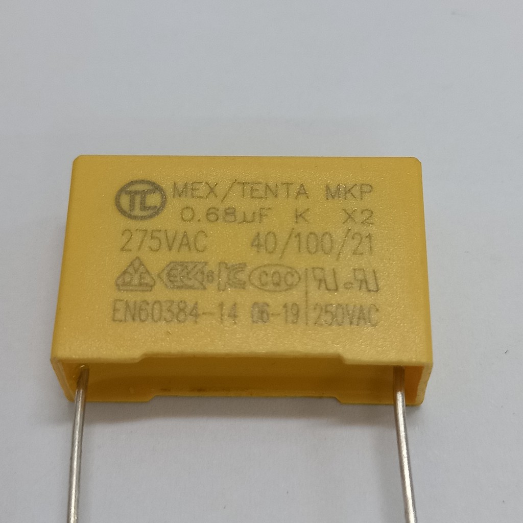 Tenta 0.68uF 275V, X2 AC Film Capacitor, 15 (H) x 6 (D) x 22mm (Lead ...