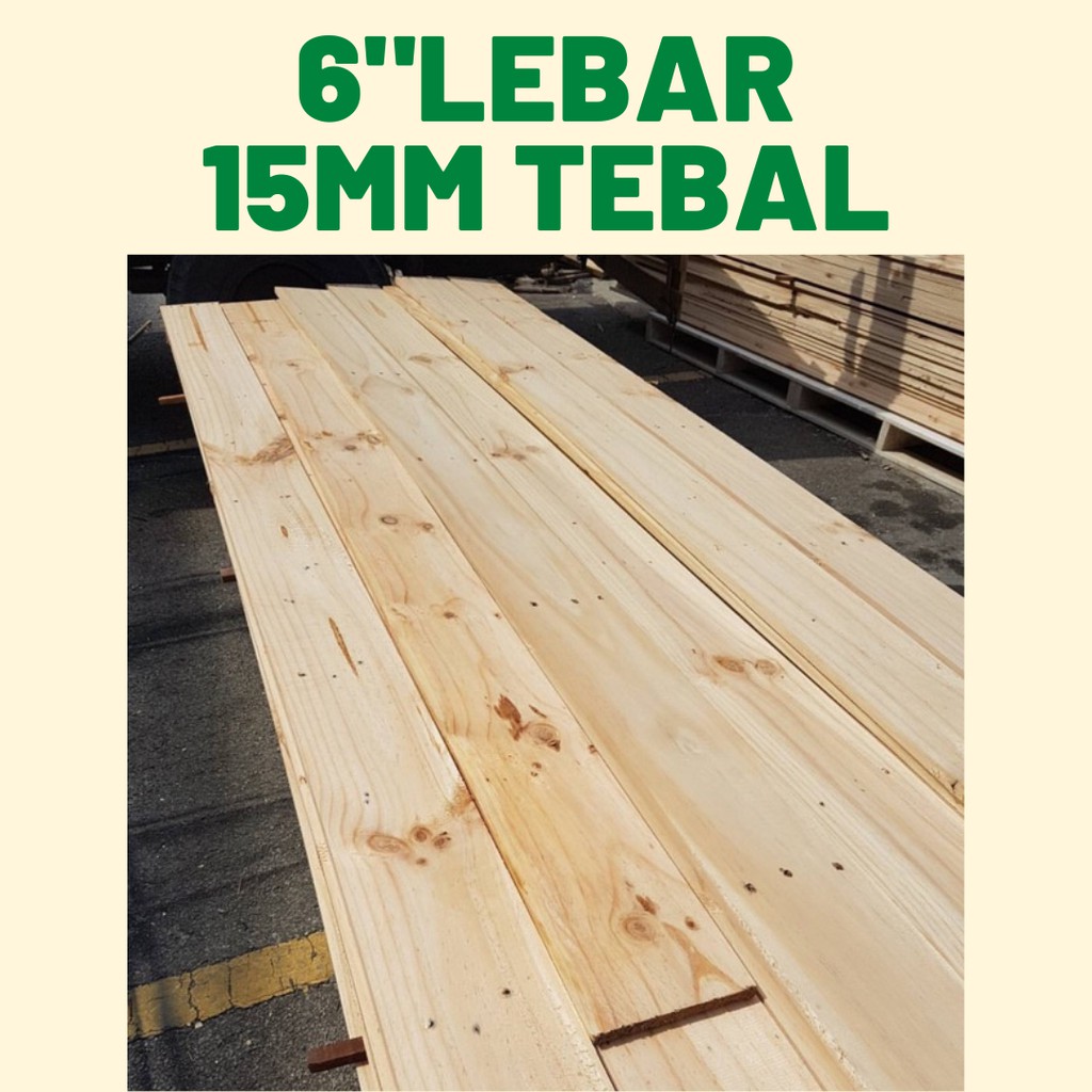 Papan pallet pine siap ketam 4s 6 inci lebar x 15 mm | Shopee Malaysia
