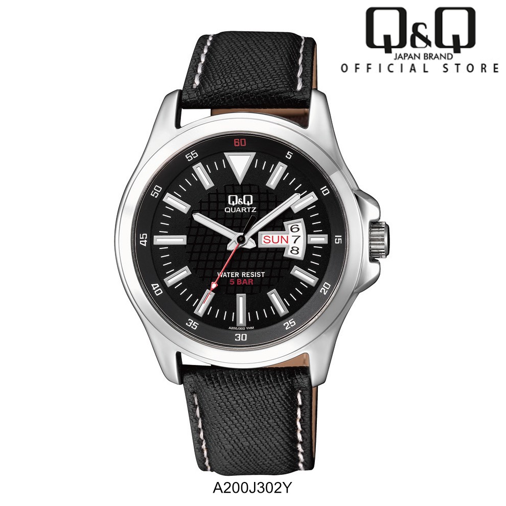 Q&Q Japan by Citizen Men's Leather Analogue Watch A200 | Shopee Malaysia