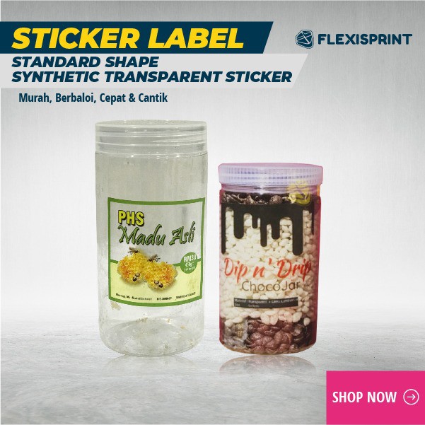 STICKER LABEL | DESIGN ANDA | SYNTHETIC TRANSPARENT STICKER | STANDARD ...
