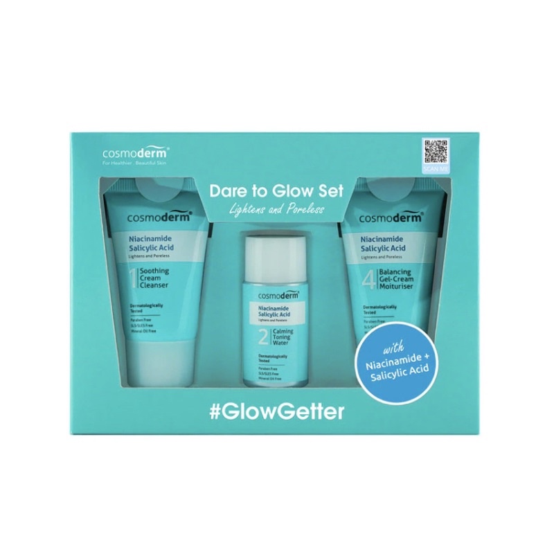 Cosmoderm Trial Kit / Travel Pack Dare to Glow Set 3 in 1 - 1 Pack ...
