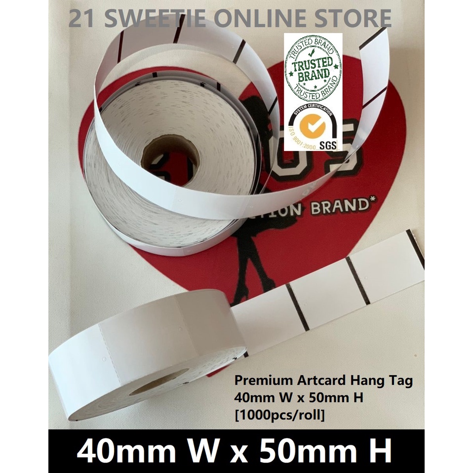 Blank Price Hang Tag 40mm x 50mm Barcode Label Printing Artcard 40x50 ...