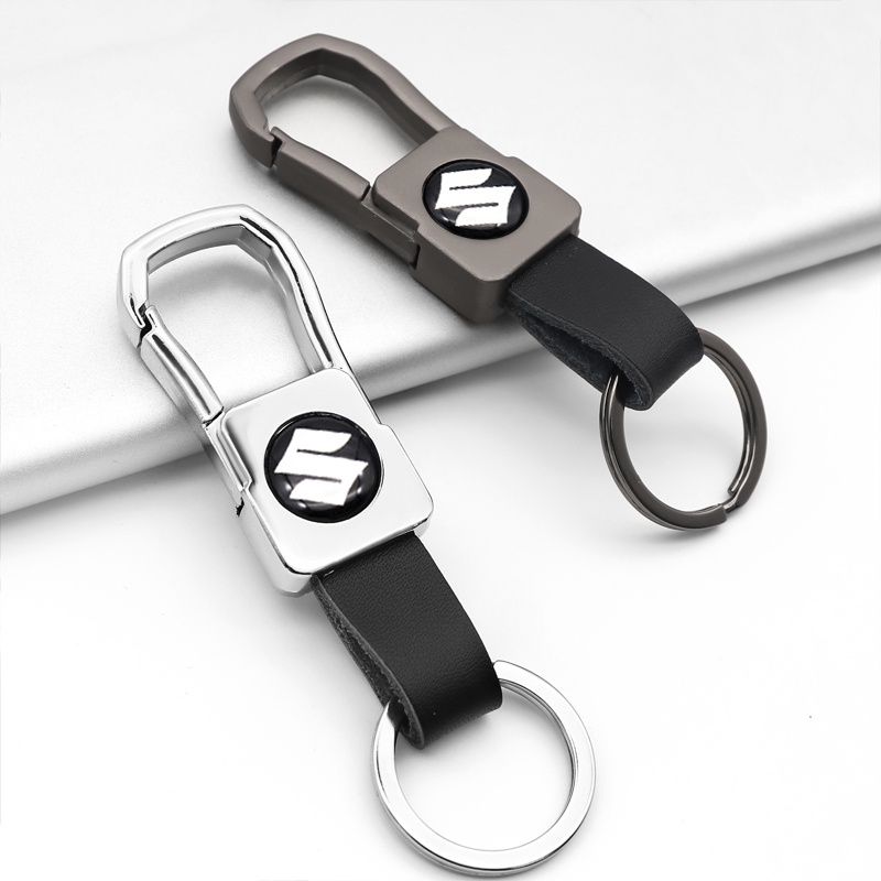 Car Logo Keychain Metal Leather Car Styling Keyring For Suzuki Kizashi ...
