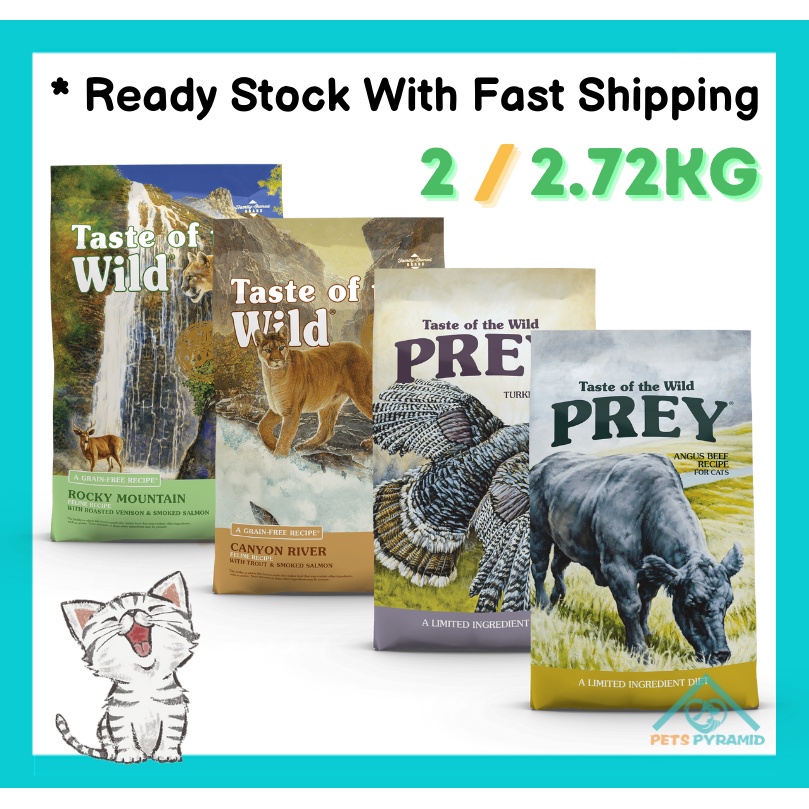 TOTW Taste Of The Wild / PREY Cat Food 2KG 2.72KG (100% Ori Packing ...
