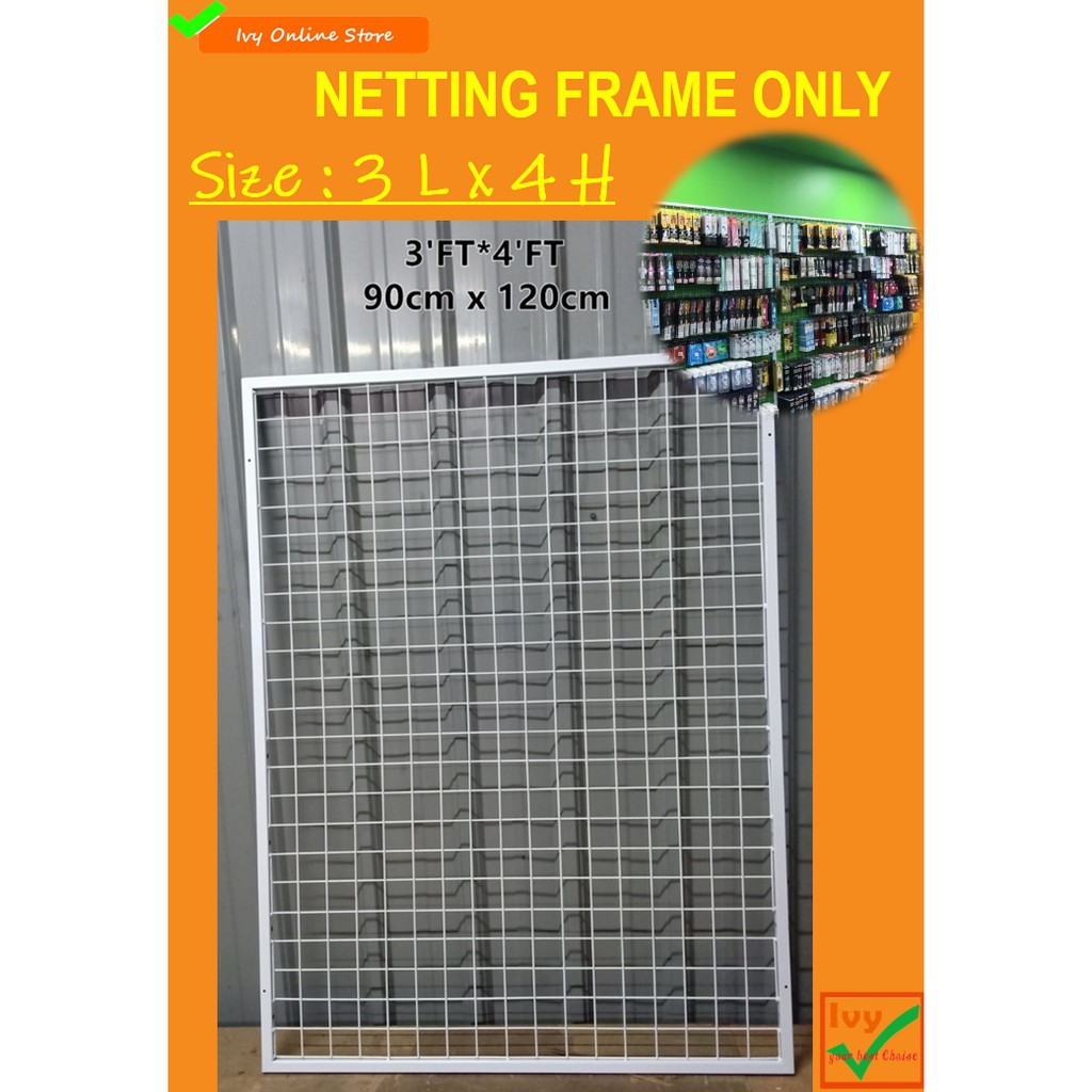 Ready Stock Netting Frame Display Stand Rack W90cm x H120cm | Shopee ...