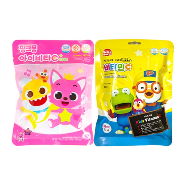 [PORORO / PINKFONG / TAYO] Multi Vitamin C Chewable Candy 50g From ...