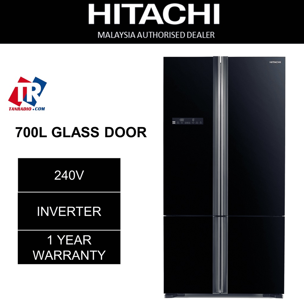 Hitachi 4 Door Fridge Refrigerator Bottom Freezer - Black (700L ...