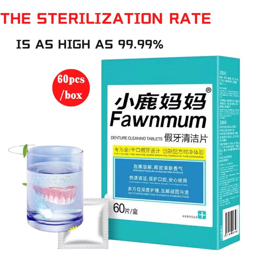 60Pcs Denture Cleaning Tablets Wash Denture Cleaners False Teeth Tooth ...