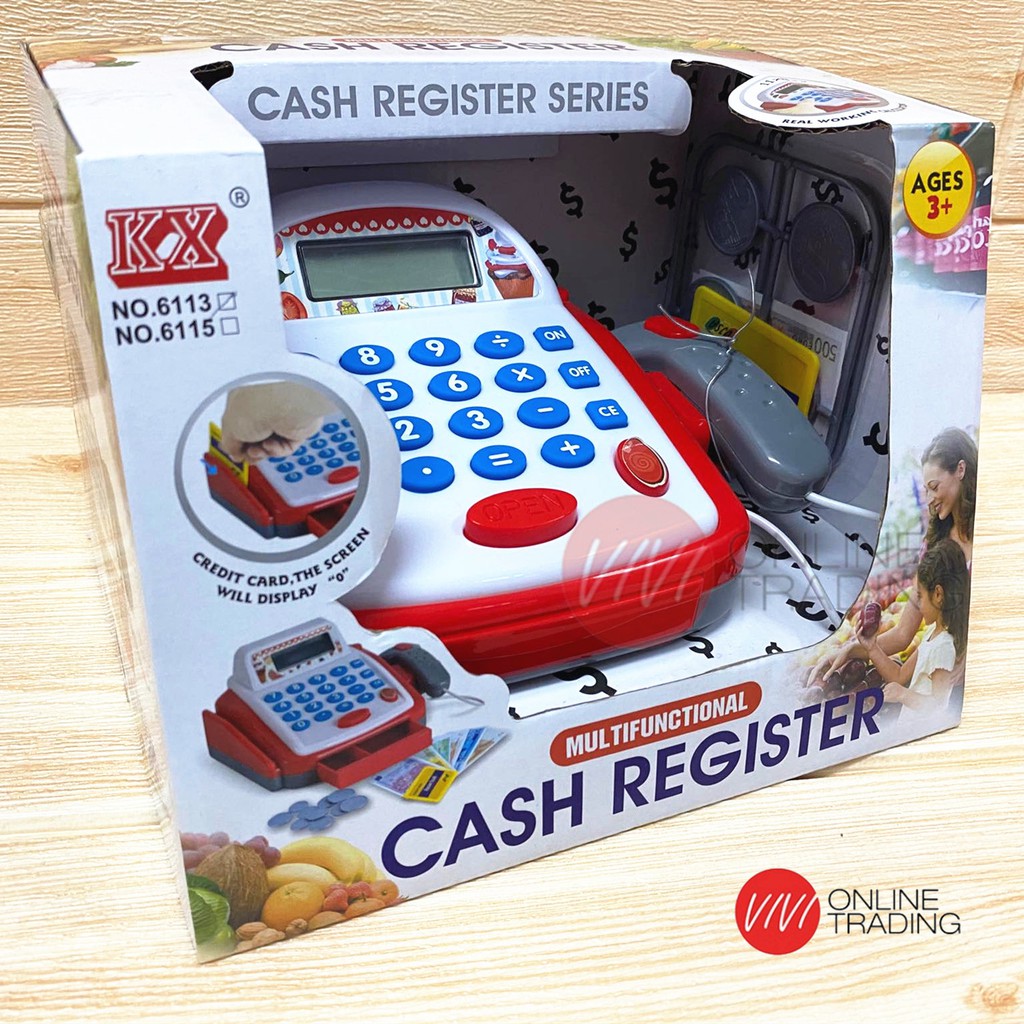 Cash Register Pretend Play Cashier Toy Set Mainan Budak Mesin Juruwang ...