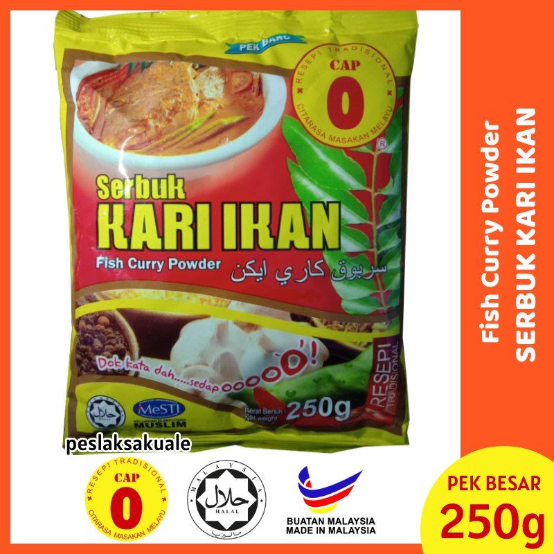 CAP O | Serbuk Kari Ikan PEK BESAR 250g / Fish Curry Powder / Rempah ...
