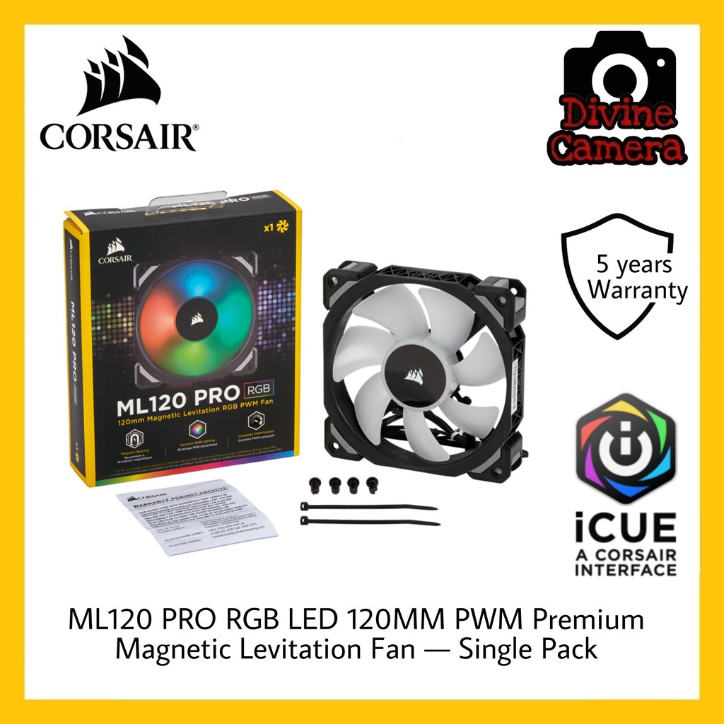 Corsair ML120 PRO RGB LED 120MM PWM Premium Magnetic Levitation Fan ...
