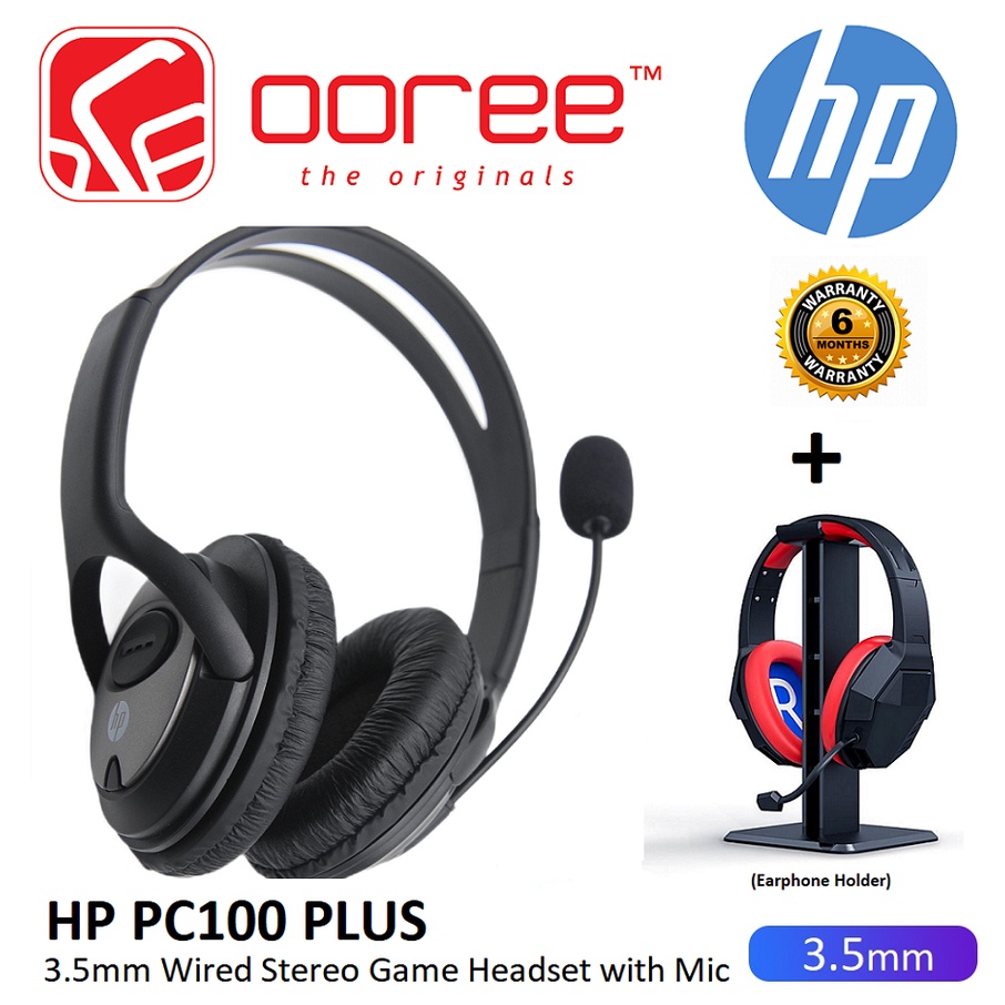 HP PC100 PLUS HIGH FIDELITY WIRED OVER-EAR HEADPHONE WITH BUILT IN OMNI ...
