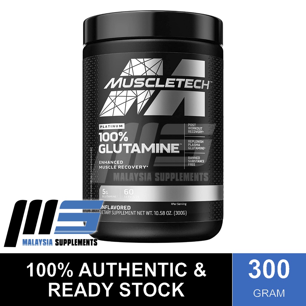 MuscleTech Platinum 100% Pure L Glutamine Powder 300g - Unflavored ...