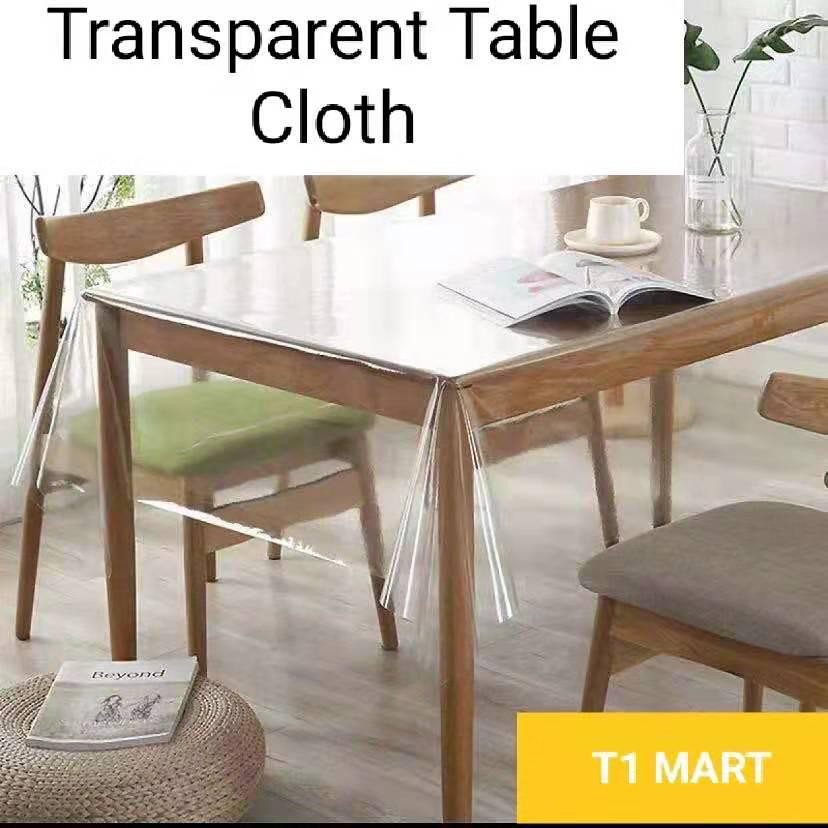 PVC Transparent Alas Meja / Table Cloth / Jernih / Lapik Meja Tebal ...