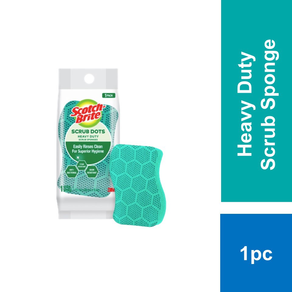 3M Scotch Brite Heavy Duty Scrub Dots Antibacterial Scrub Sponge 1s ...