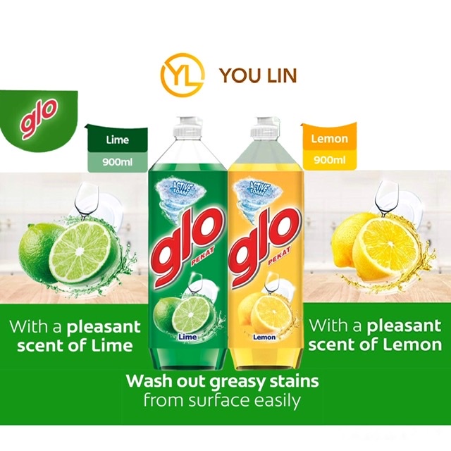 Glo Active Foam Lemon Dishwash Liquid 900ml - Lemon / Lime | Shopee ...
