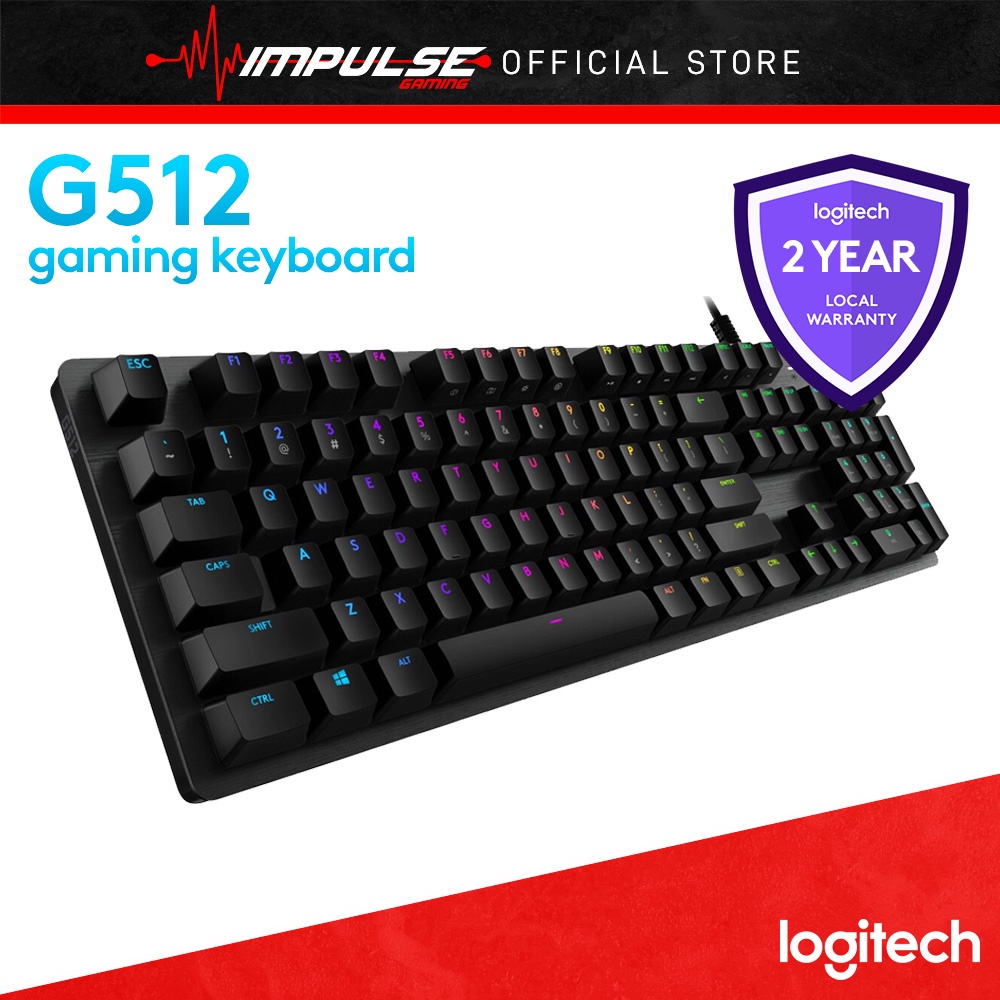 Logitech G512 Carbon Lightsync RGB Mechanical Gaming Keyboard with GX ...