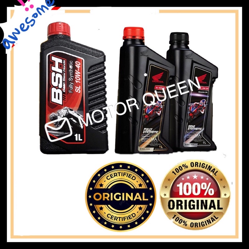 Boon Siew Honda BSH FULLY SYNTHETIC SEMI Engine Oil Minyak Enjin Hitam ...