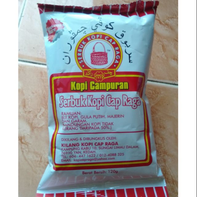 Serbuk Kopi Cap Raga 50g / 120g / 250g (HALUS) (kopi kampung) | Shopee ...