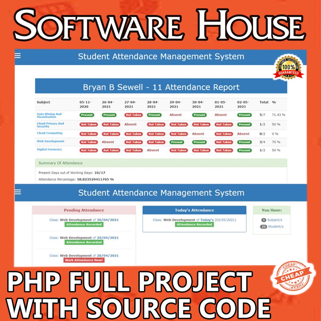 Student Attendance Management System V1 Full PHP Project with Source ...