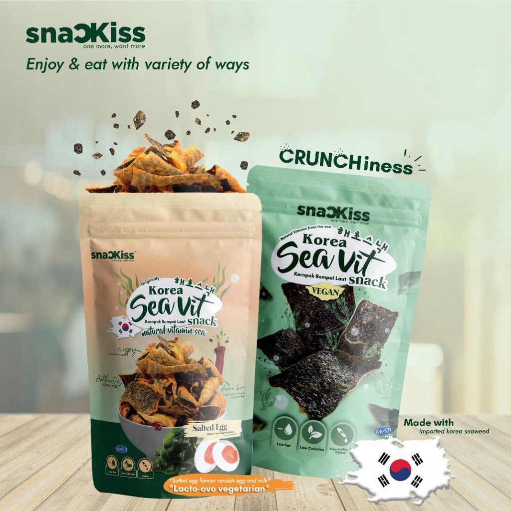 Healthy Snacks : Korea Seaweed / Seavit (Salted Eggl/Vegan Flavour ...