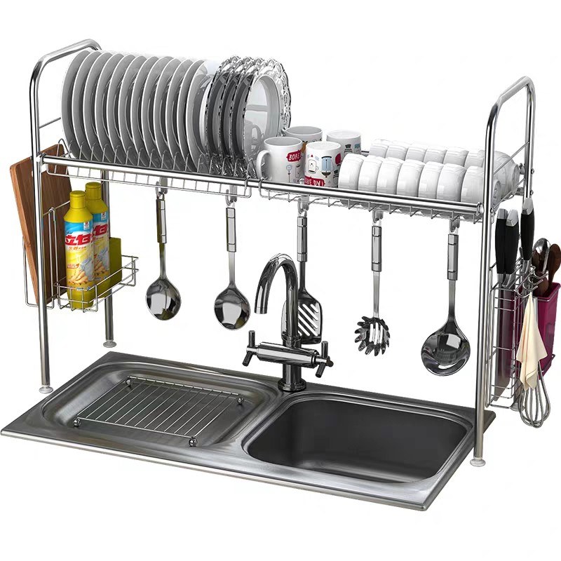 Stainless Steel Dish Racks Kitchen Sink Rack Storage Rak Pinggan Sinki ...