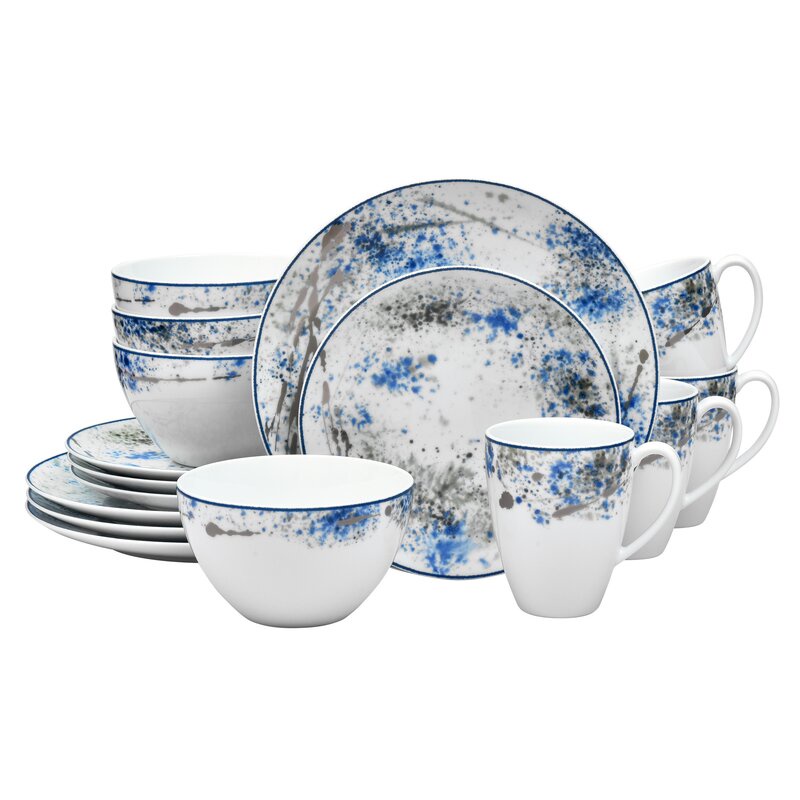 NORITAKE Blue Nebula 16 Piece Dinnerware Set, Service for 4 | Shopee ...