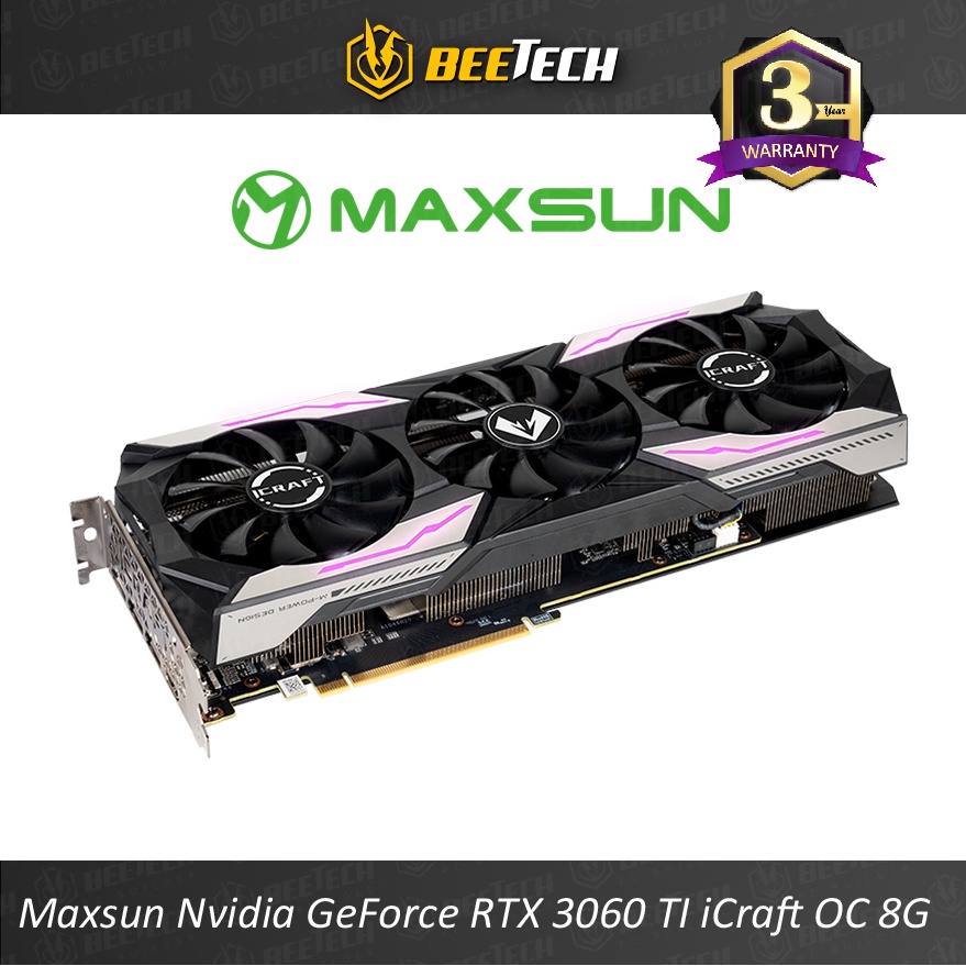 (READY STOCK) Maxsun GeForce RTX 3060 OC iCraft 12G / RTX 3060 TI OC ...