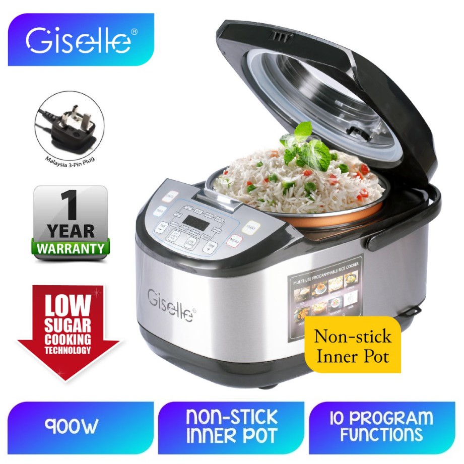 LOW SUGAR RICE COOKER Giselle 10 in 1 Multifunction Rice Cooker 5L with ...
