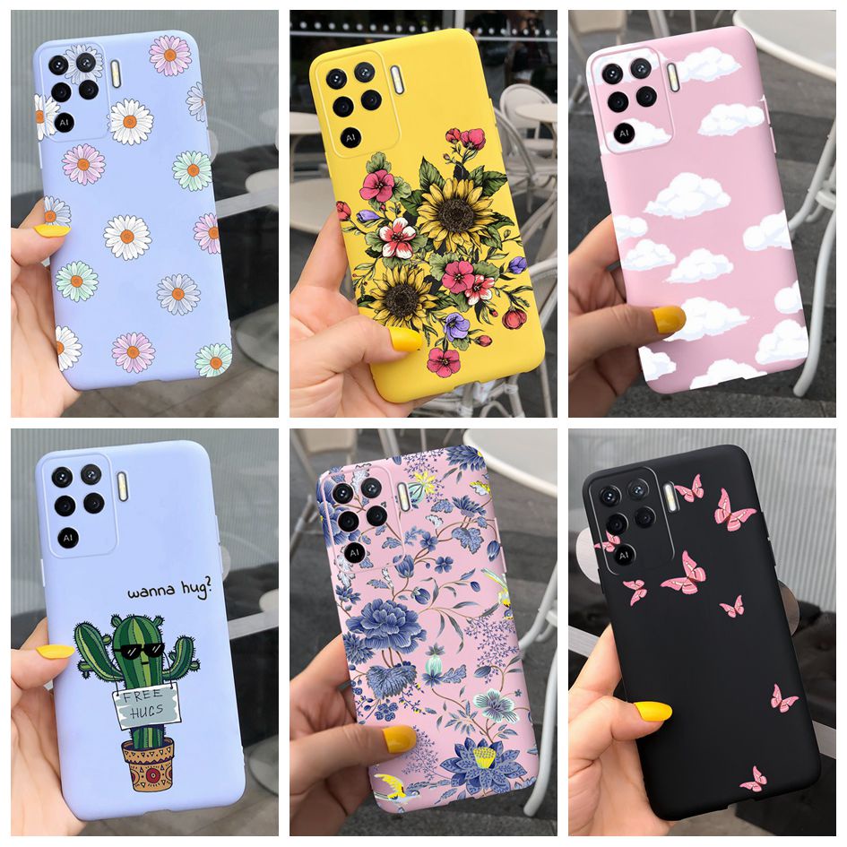 OPPO Reno 5F Reno 5 Lite Case Fashion Sunflower Daisy Painted Soft tpu ...
