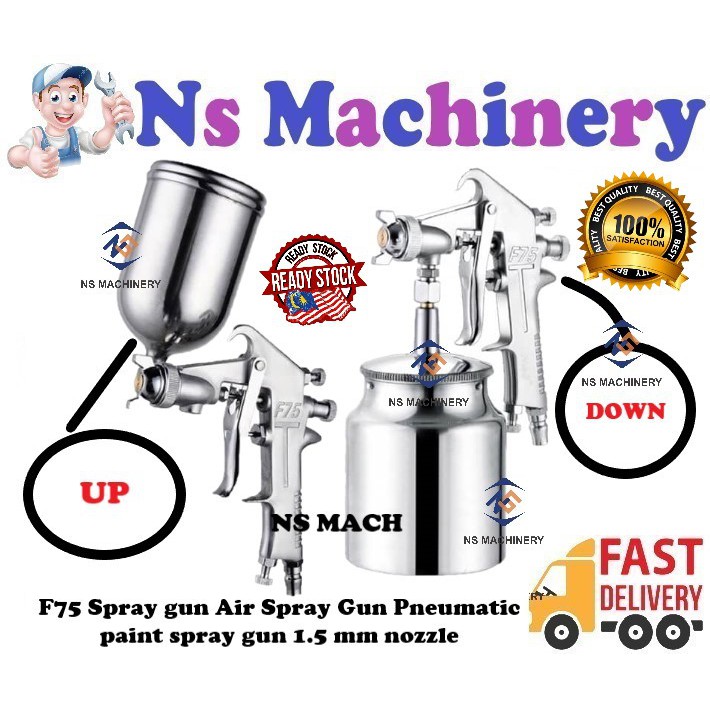 F75 Spray Gun Air Spray Gun Pneumatic paint spray gun 1.5mm nozzle ...