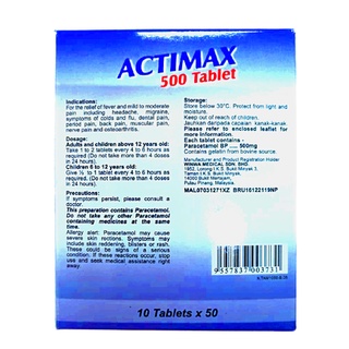 Winwa Actimax Paracetamol 500mg (10's) | Shopee Malaysia