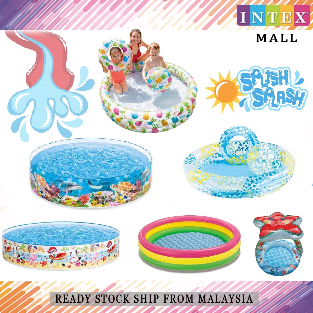 INTEX 7 design pooll Sunset Glow Three Rings Soft Inflatable Floor ...