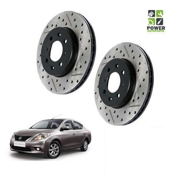 Nissan Almera N17 Front Disc Rotor Set ( DRILLED & SLOTTED / STANDARD ...