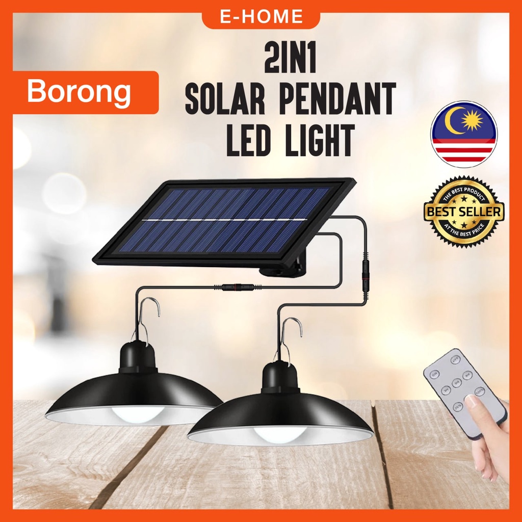 LED Solar Pendant Light 2in1 controlled Outdoor Indoor Solar Light For ...