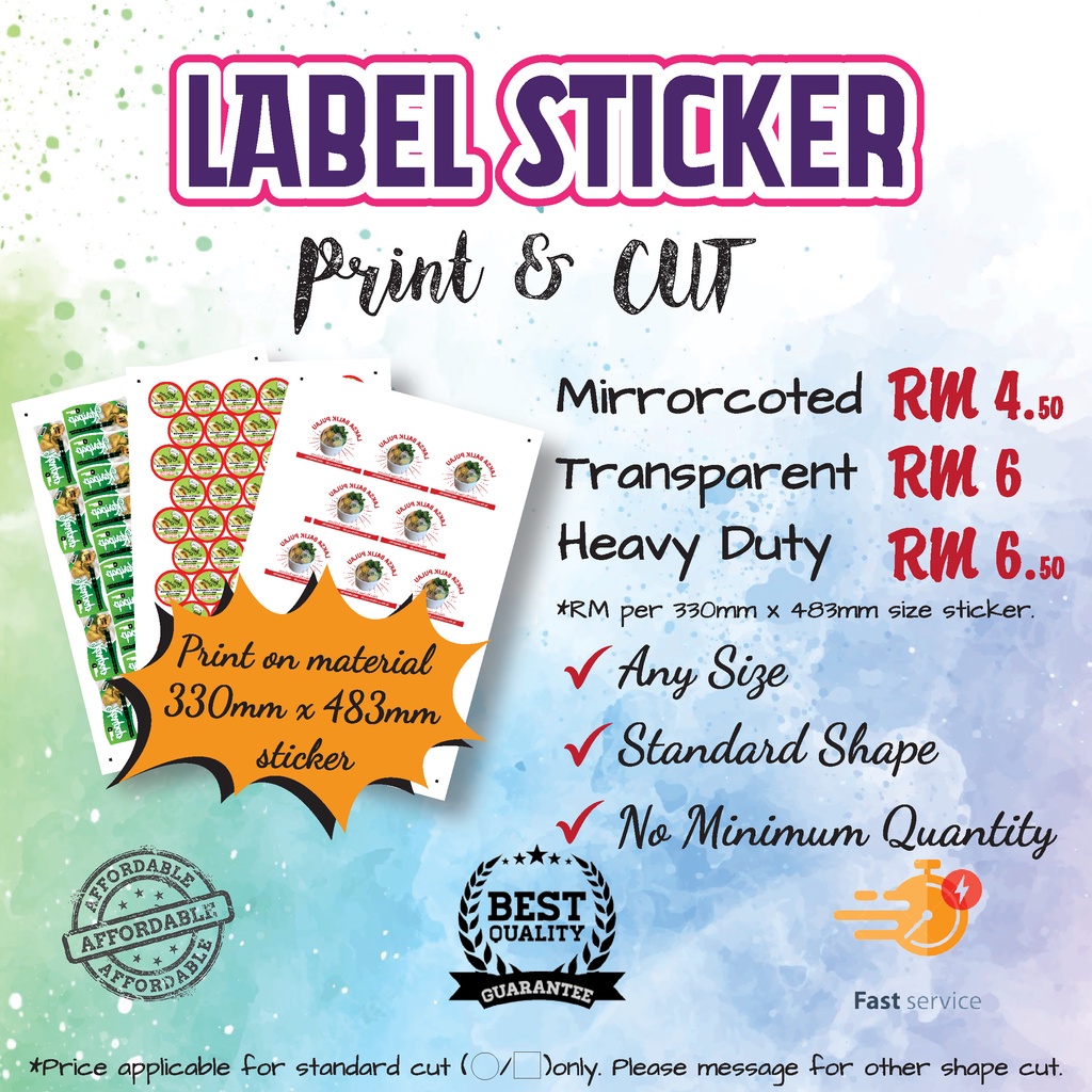 Label Sticker Print And Cut (mirrorcoated Transparent Opp Pp) | Shopee 