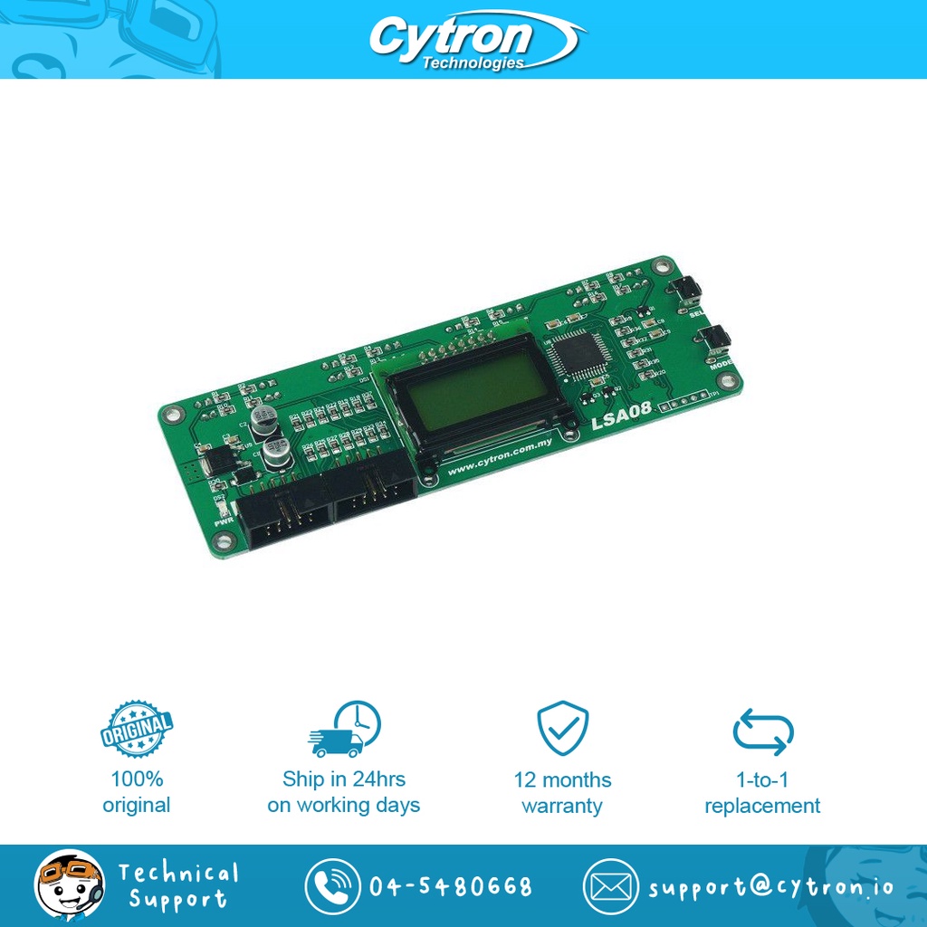 Cytron Advanced Line Sensor with 8x IR Array Auto Calibrate Detect ...