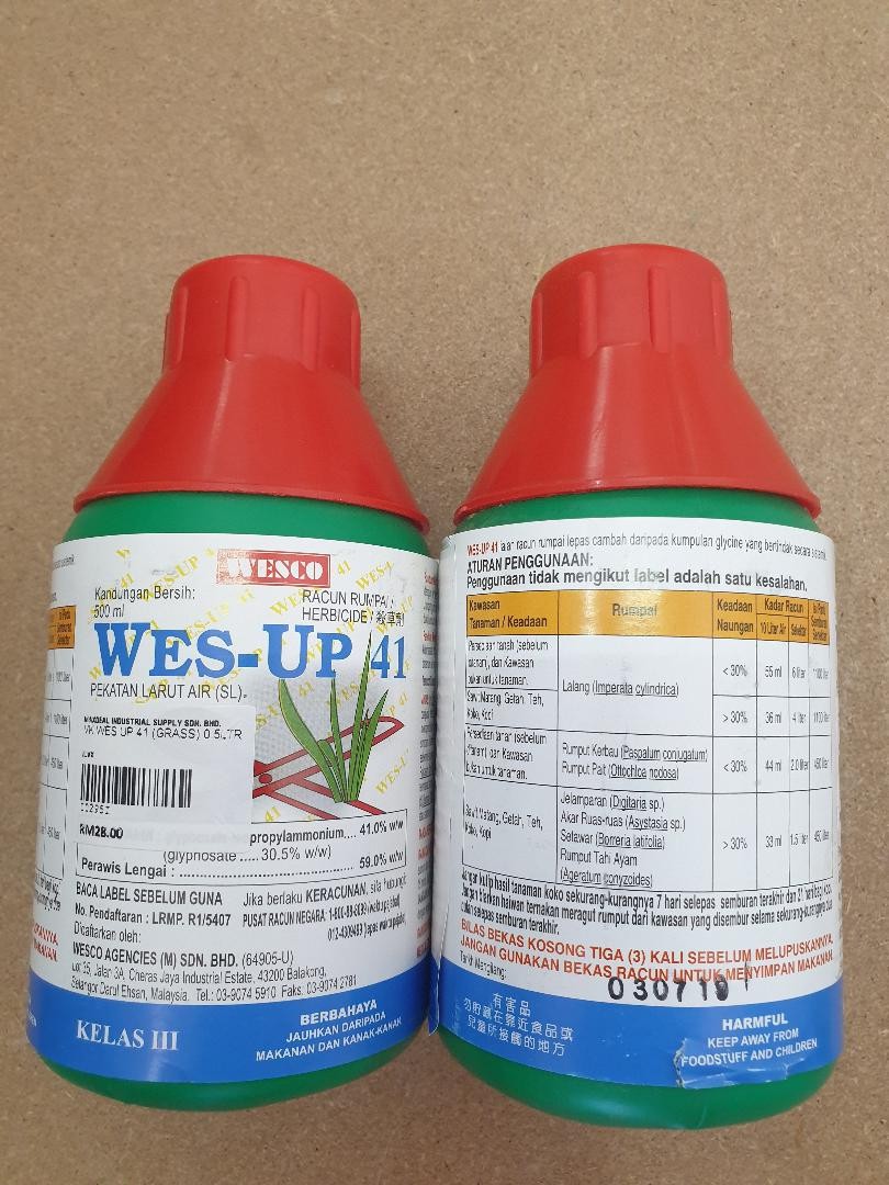 WESCO Wes-Up 41 (Racun Rumpai / Herbicide) Racun Rumput 500ml | Shopee ...