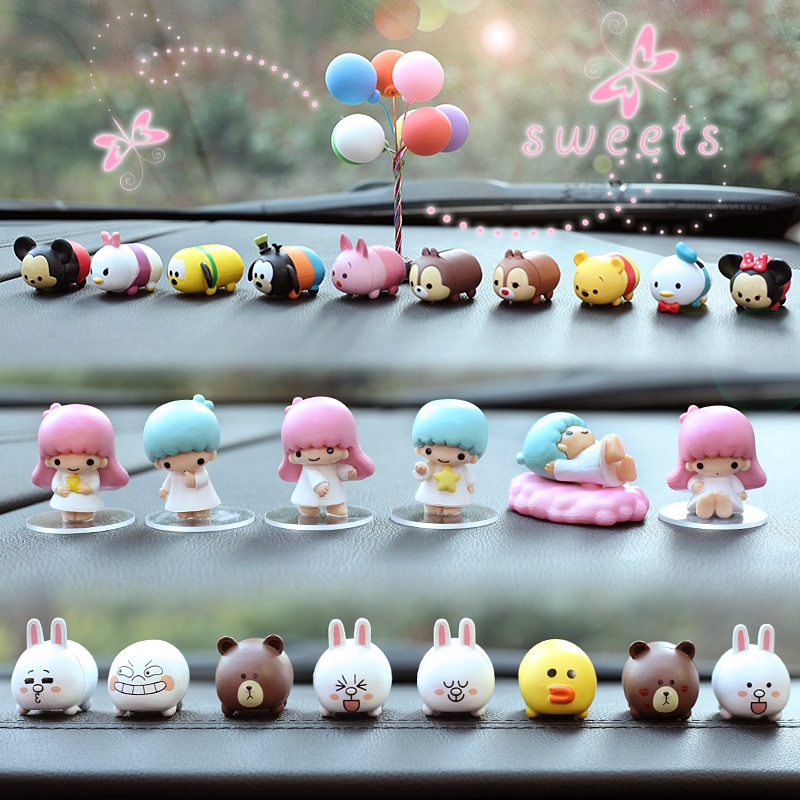 10pcs/set Mini Tsum Tusm 6pcs/set Twin Stars Car Ornaments Figurines ...