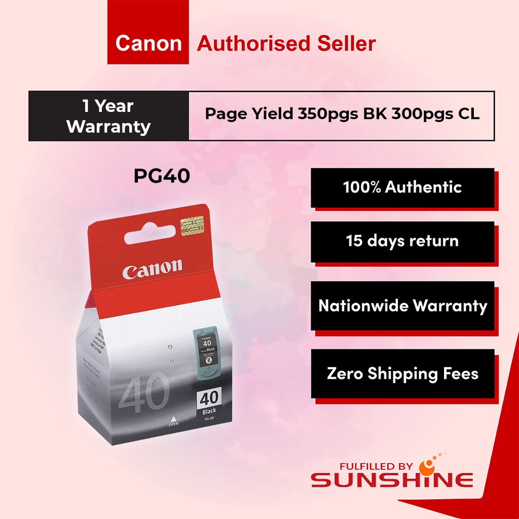 Canon PG40 Black CL41 Color Ink Cartridge ( MP145 PG-40 CL-41 ...