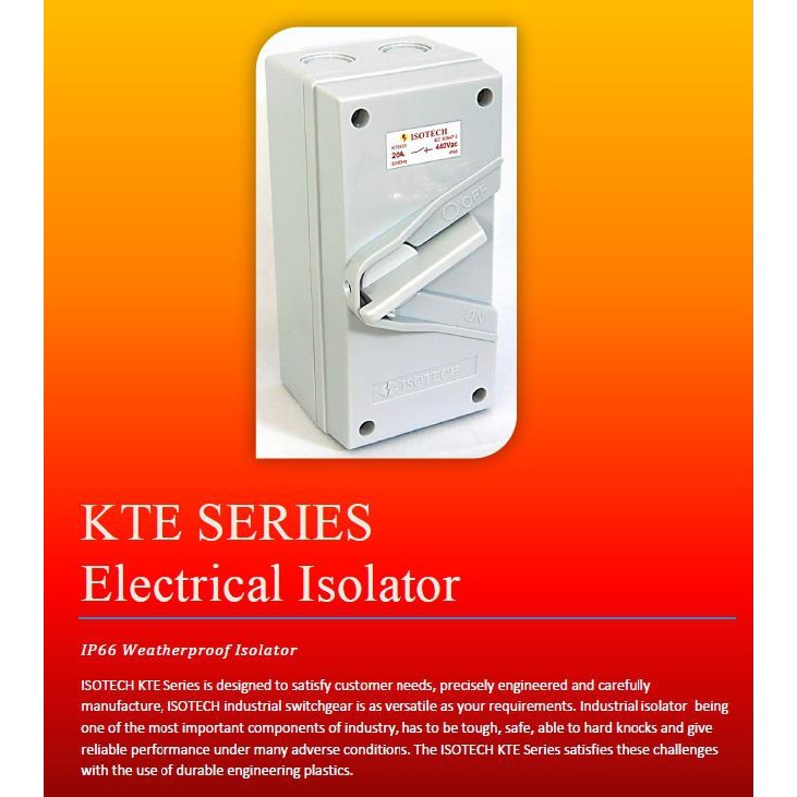 ISOTECH KTE Isolator C/W PVC Enclosure KTE-320 KTE-335 KTE-363 | Shopee ...