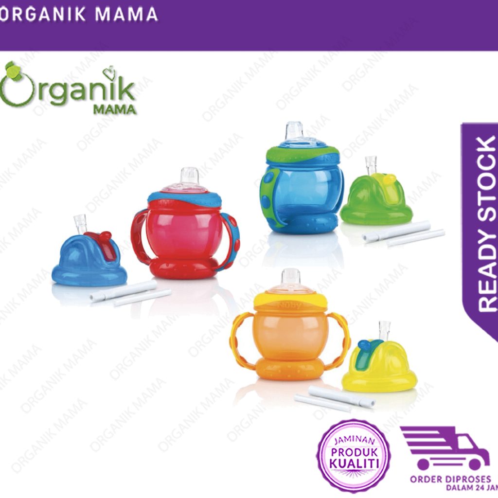 NUBY Flip N Sip Combo Cup - Spout & Fat Straw 240ml | Shopee Malaysia